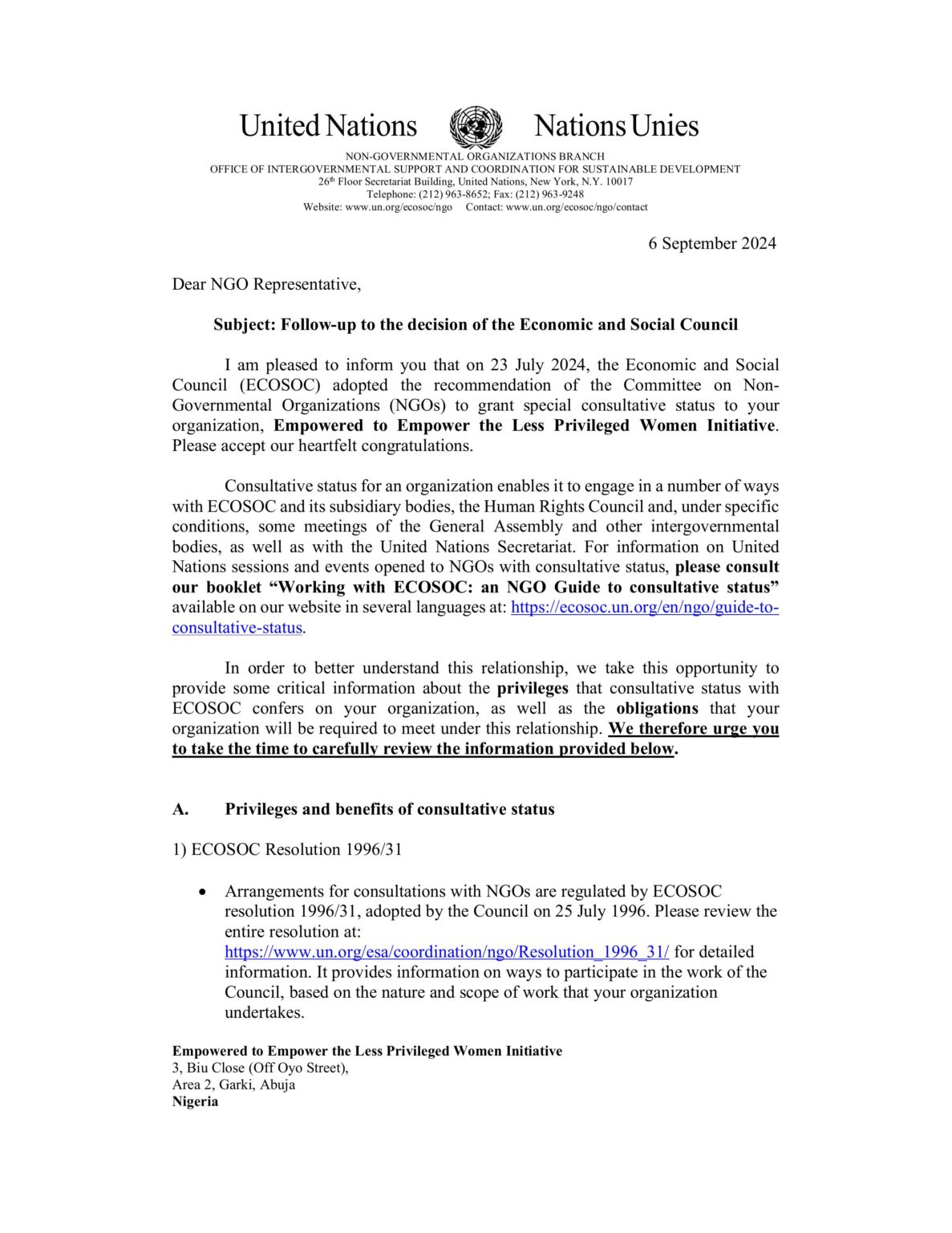 E2E Initiative ECOSOC Status: A Milestone for Global Impact – E2E ...